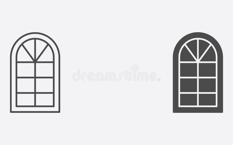 Window Frame Outline and Filled Vector Icon Sign Symbol Stock Vector ...