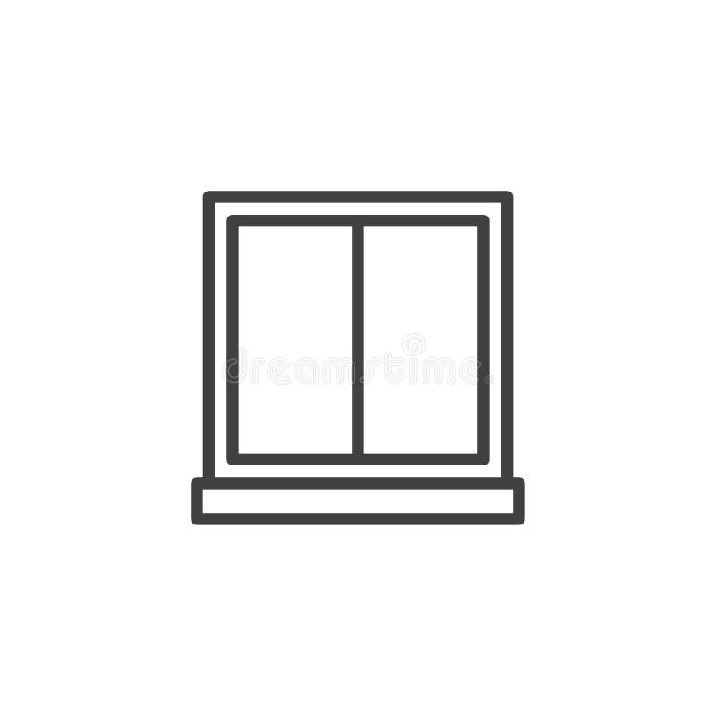 Window frame outline icon stock vector. Illustration of design - 131567468