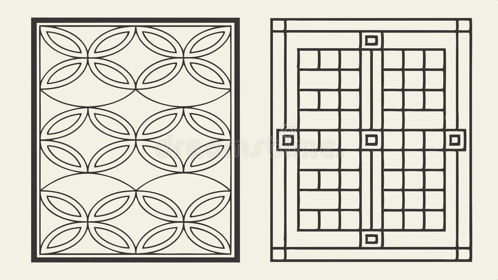 Window Frame Pattern, Architectural Detail and Decorative Design Vector ...