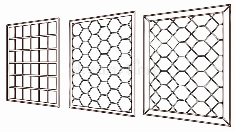Window Frame Pattern, Architectural Element, Decorative Screen Vector ...