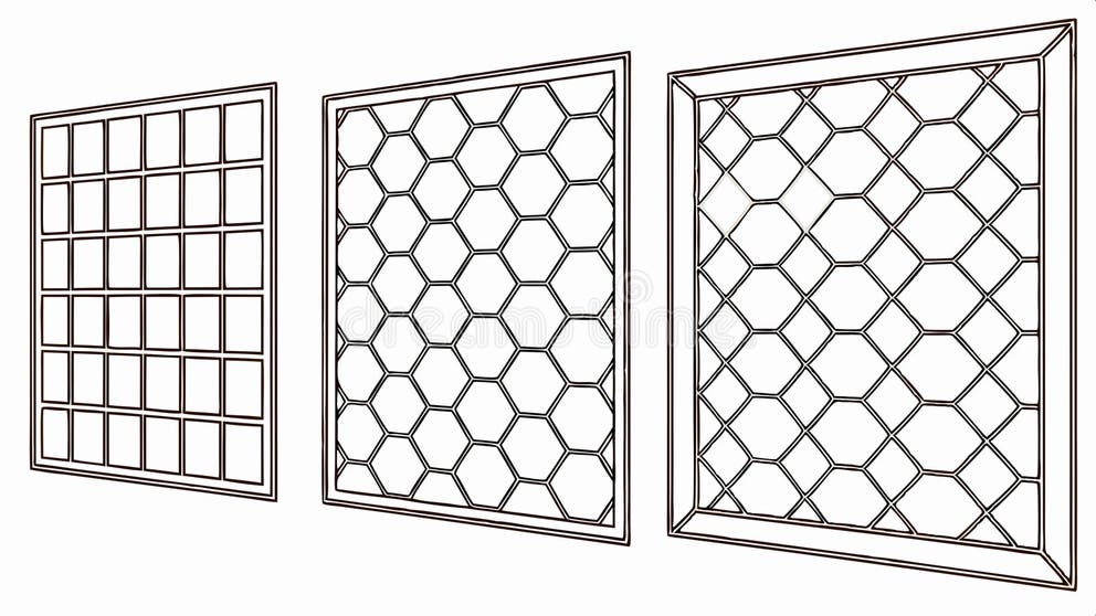 Window Frame Pattern, Architectural Element, Decorative Screen Vector ...