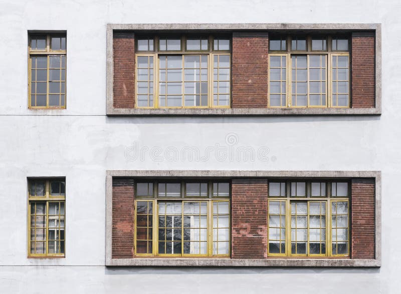 Window Frame Pattern on Wall Architecture Details Stock Image - Image ...