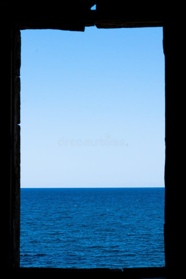 Window Frame in Ruins on the Sea Stock Image - Image of landscape ...