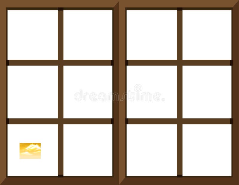 Window Frame Template with Outside View Stock Vector - Illustration of ...