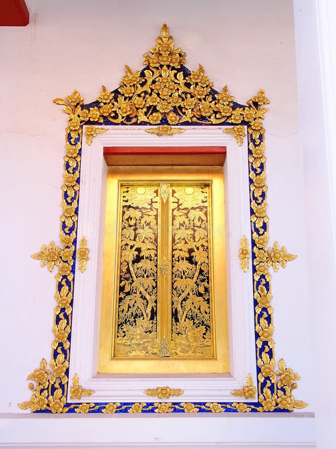 Window Frame of Temple at Nonthaburi Thailand. Stock Photo - Image of ...