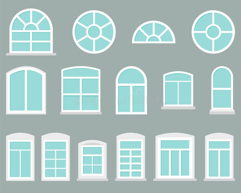 Window and Frame in Various Design, Flat Design Stock Vector ...