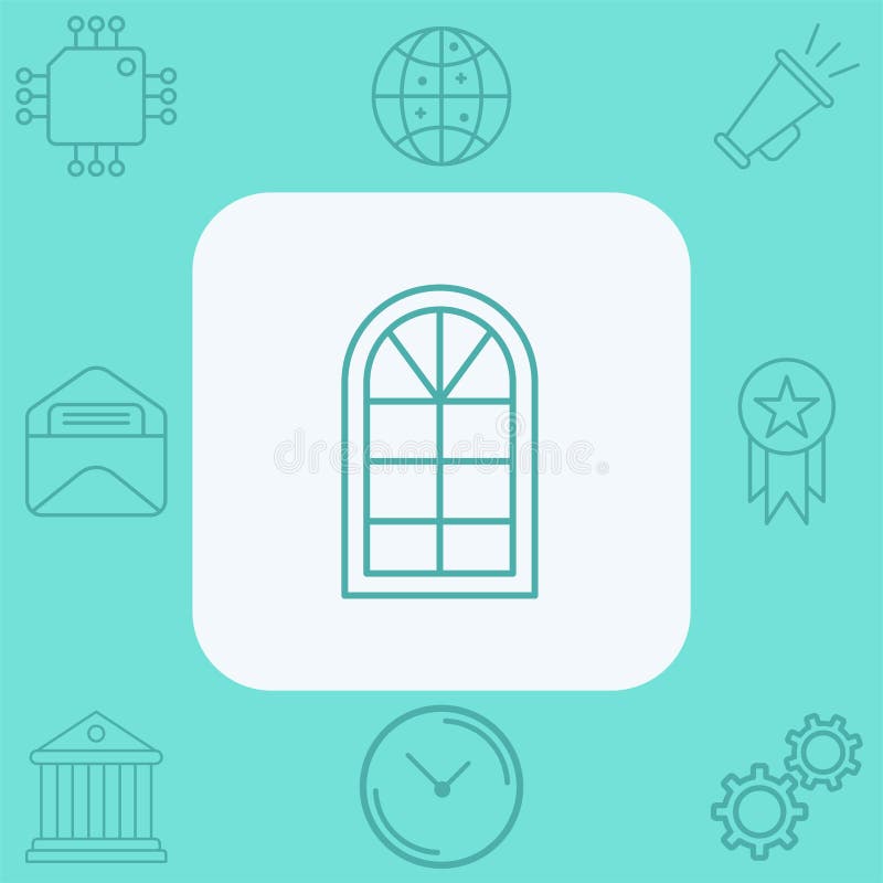 Window Frame Vector Icon Sign Symbol Stock Illustration - Illustration ...