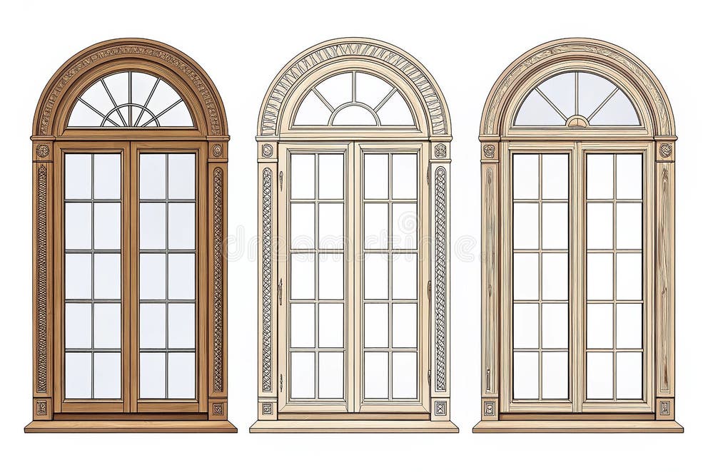 Window Frames Isolated on Transparent Background Stock Illustration ...