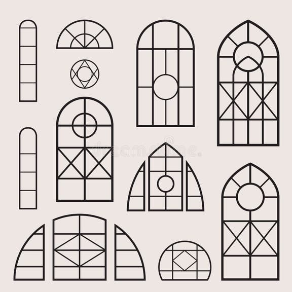 Window frames set stock vector. Illustration of outline - 57870130