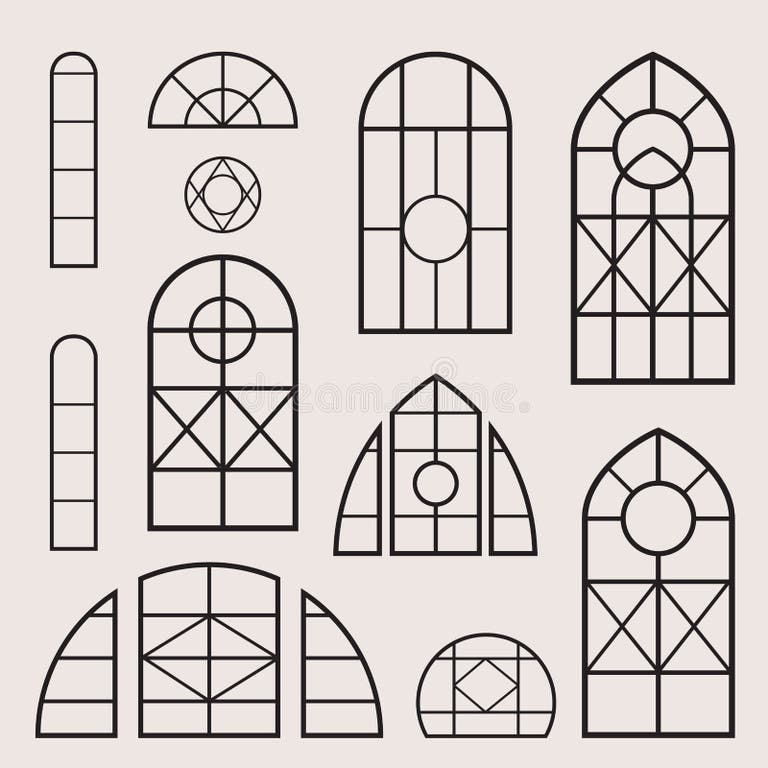 Window frames set stock vector. Illustration of outline - 57870130
