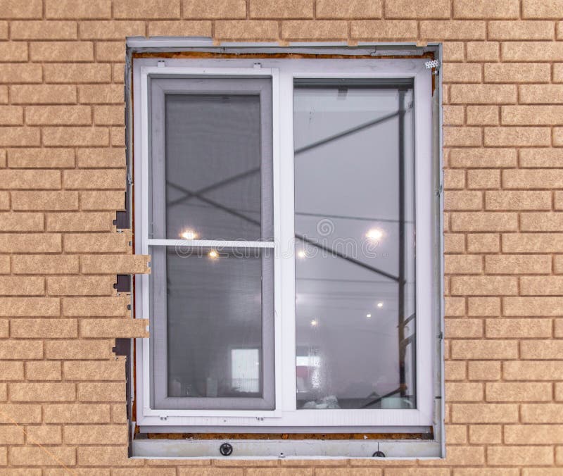 Window with Front Panel at a Construction Site Stock Image - Image of ...
