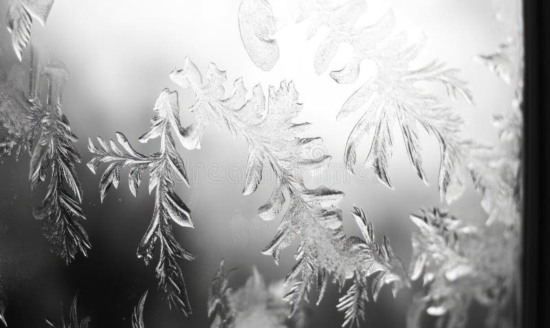 A Window with Frosted Glass and a Leafy Pattern Stock Image - Image of ...