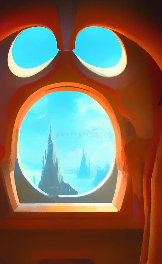 Window in Futuristic Style - Digital Art Stock Illustration ... Window in Futuristic Style - Digital Art Stock Illustration ...