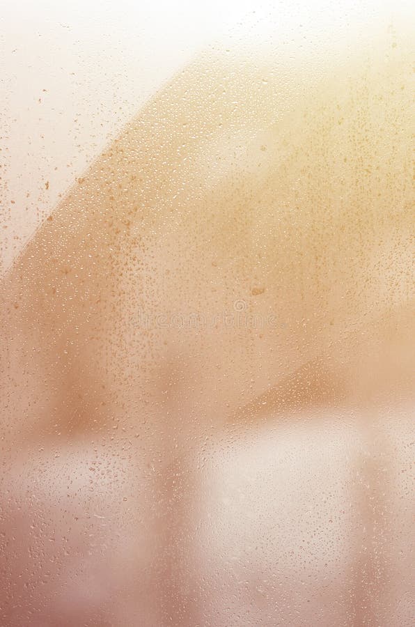 Window Glass with Condensate or Steam after Heavy Rain, Texture or ...