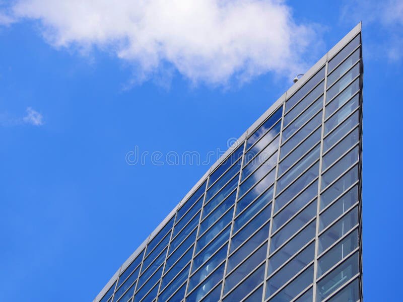 Window Glass High Office Building Reflecting the Sky and Bright Clouds ...