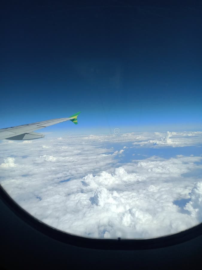 Window Glass Lighting Airplane Clouds White Stock Image - Image of ...