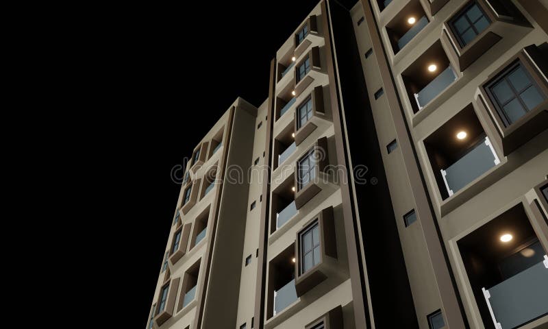 Window Glass with Lighting Modern Hotel Style on a Black Scene Stock ...