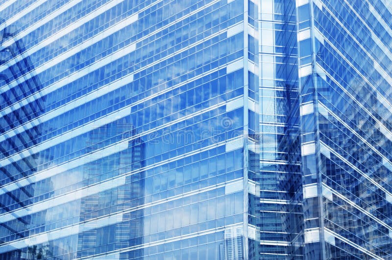 Reflect of Modern City Building on Window Glass Tower, Bangkok T Stock ...
