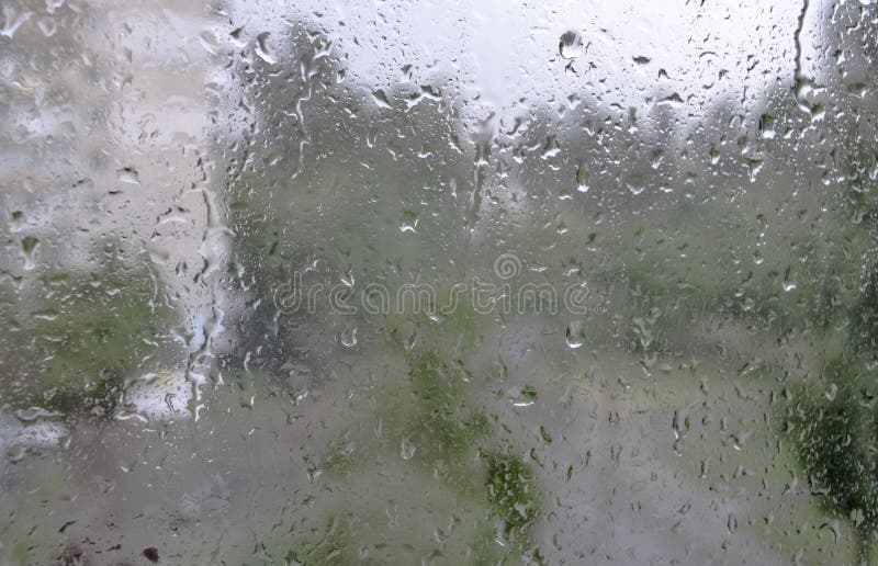 Window Glass in Raindrops, Rain Day, Nature, Texture Stock Photo ...