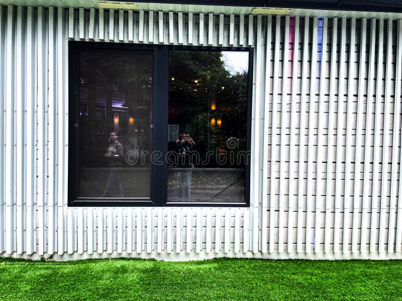 Window with Grass and Fence Stock Photo - Image of wall, facade: 383424192