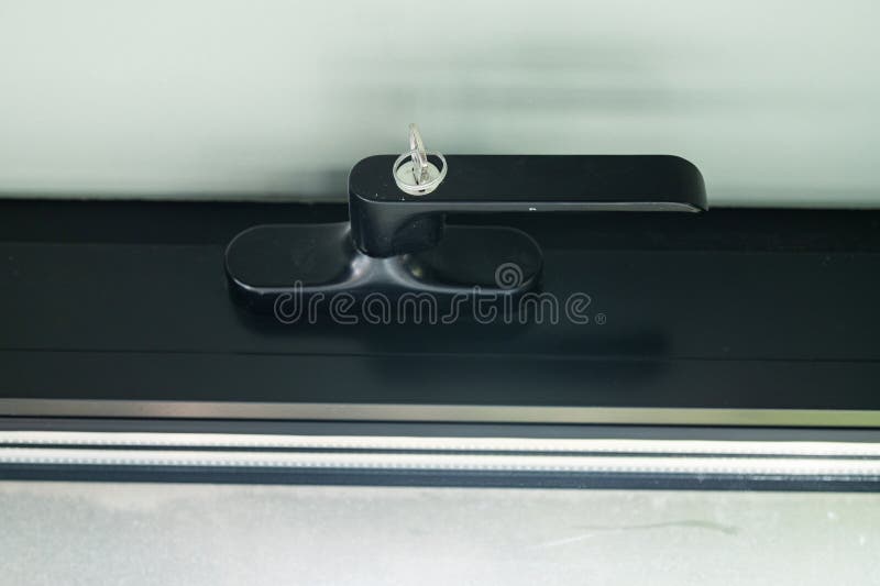 Window Handle with Secure Lock with Key Stock Image - Image of door ...