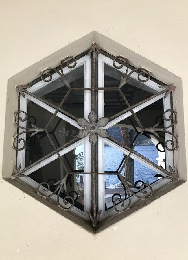 Hexagonal window stock image. Image of frame, temple - 20825087