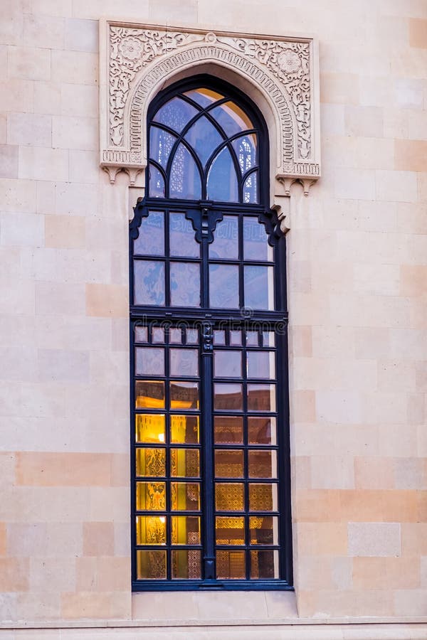 Window of a Historic Building Decorated with Stone Carvings. Stock ...