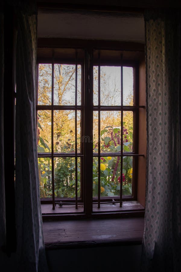 Window of a Historic House with a View of the Garden No. 2 Stock Photo ...