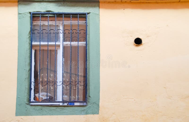 Window and Hole on Facade of Old House Stock Photo - Image of ...