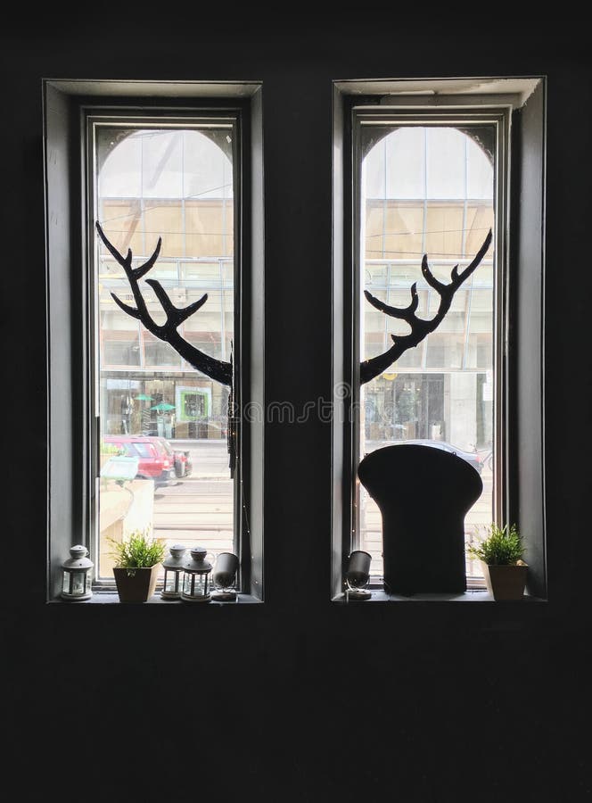 Window and horn silhouette stock photo. Image of destination - 117607584