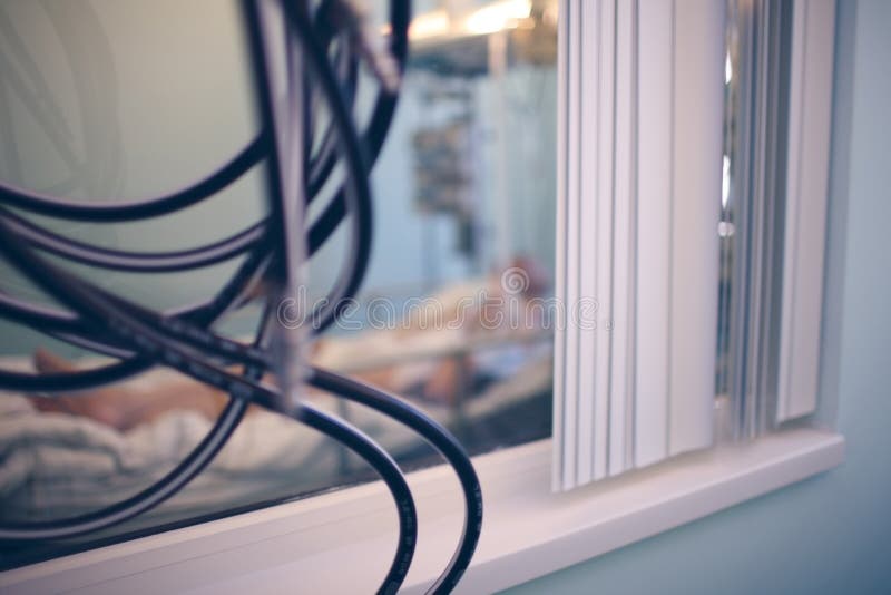 Corpse In A Hospital Bed Covered With A Head And Suffering Woman Stock ...