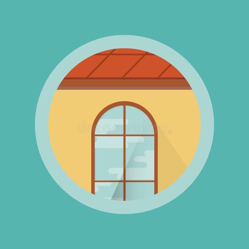 Window on House. Vector Illustration Decorative Design Stock Vector ...