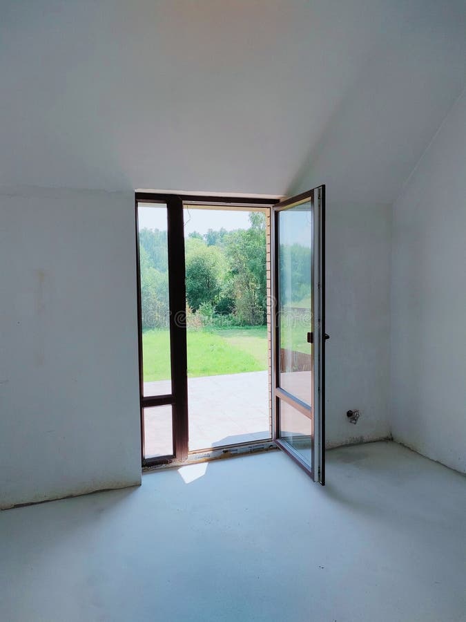 Window from the House with a View of Nature Stock Photo - Image of ...