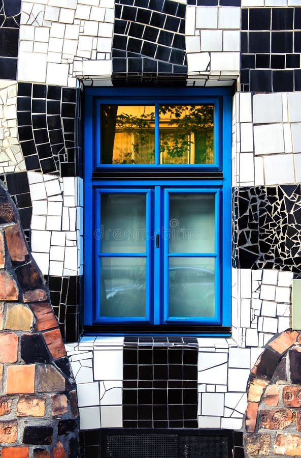 Window of the Hundertwasser House in Vienna Stock Photo - Image of ...