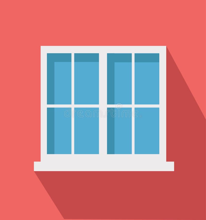 Window icon in fllat style stock vector. Illustration of real - 155088917