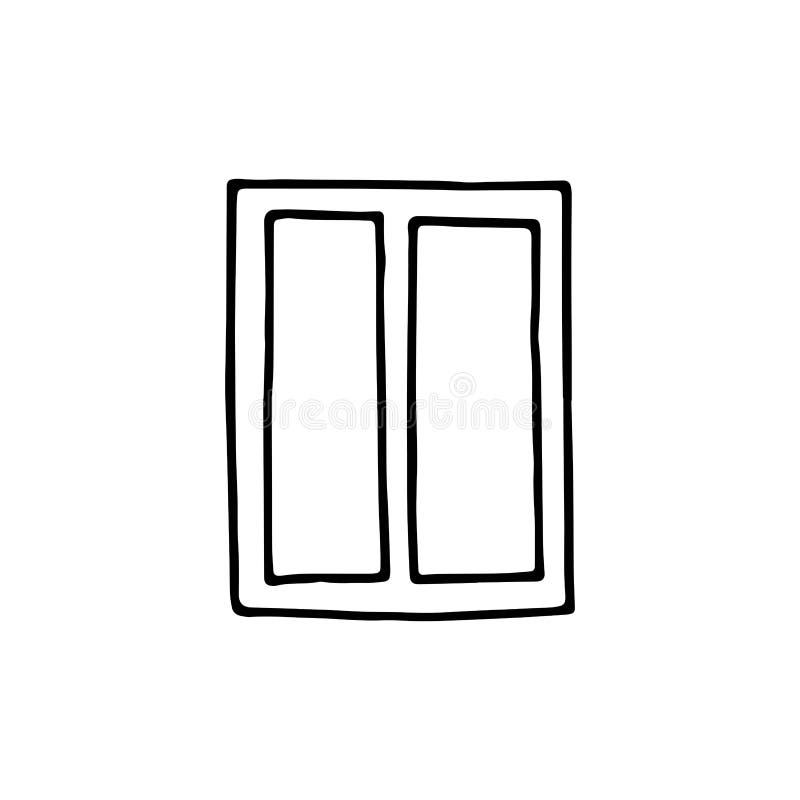 Window Icon. Hand Drawing Object in Isolation Stock Vector ...