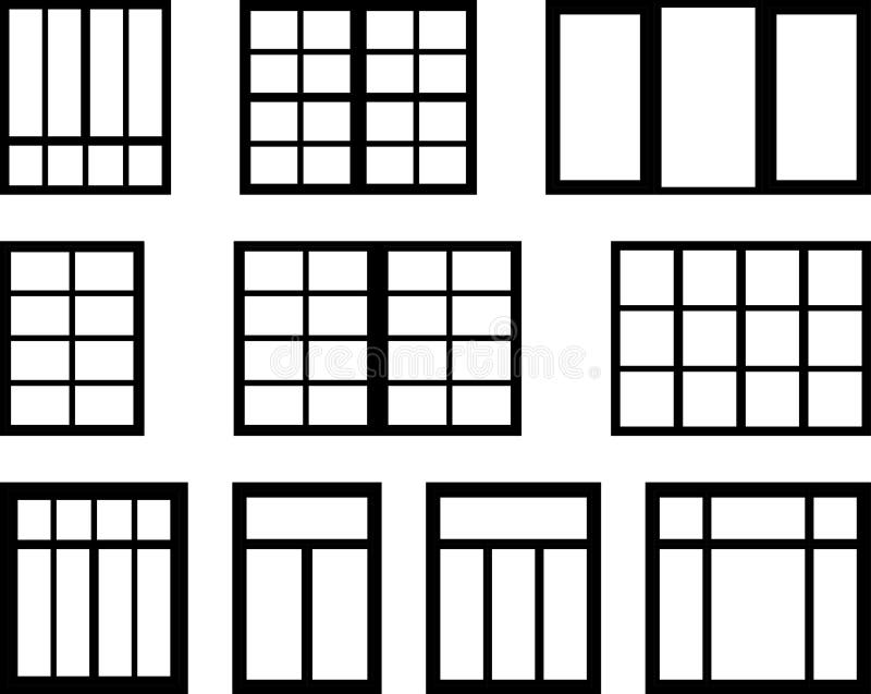 Window Icon. Plastic Windowpane with Frame for House and Office. House ...