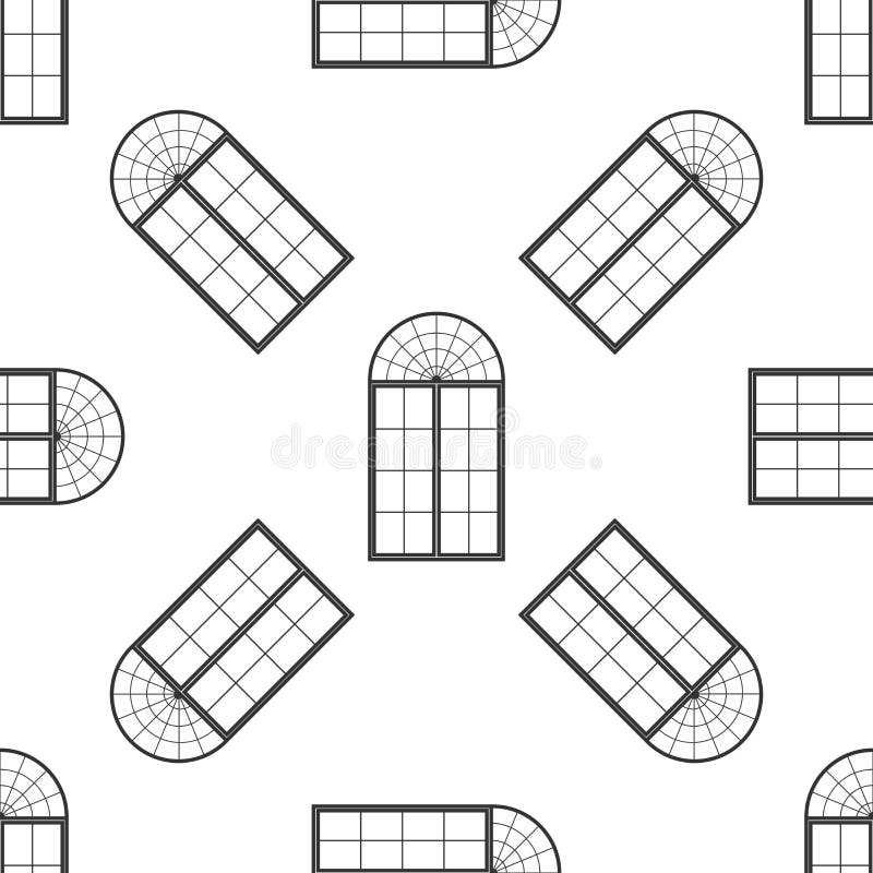 Window Icon Seamless Pattern on White Background Stock Vector ...