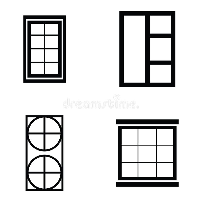 Window icon set stock illustration. Illustration of home - 102699720