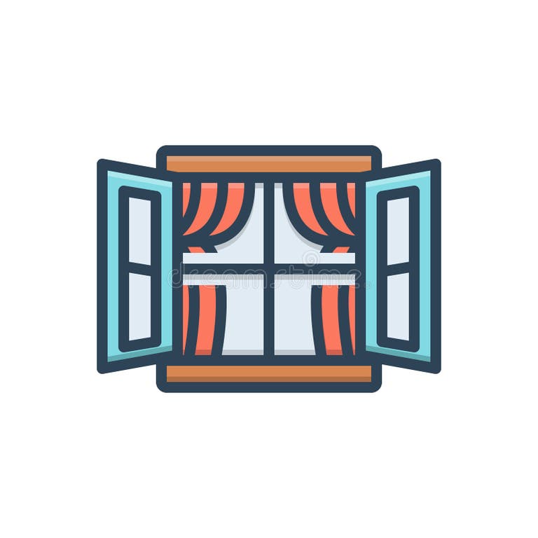 Color Illustration Icon for Window, Skylight and Spiracle Stock ...