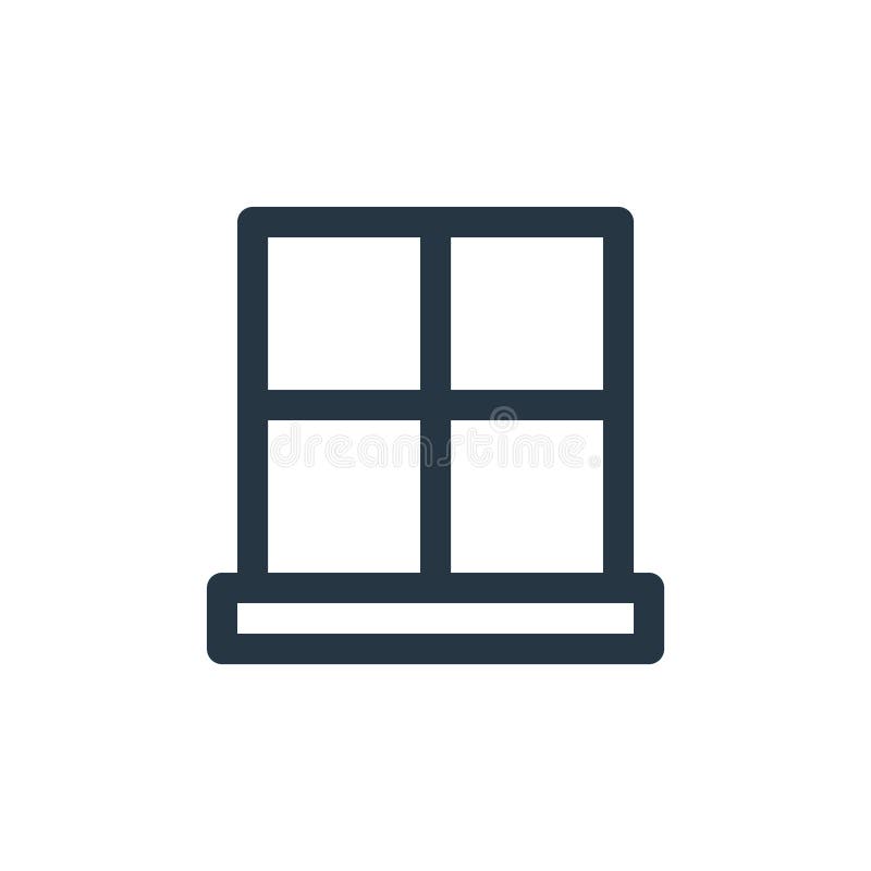 Window Icon Vector from Furniture Concept. Thin Line Illustration of ...