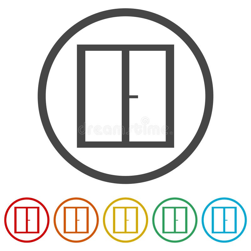 Window icons set stock vector. Illustration of outdoors - 140606238