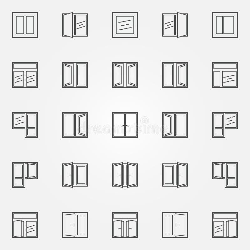 Window icons vector set stock vector. Illustration of logo - 73201550