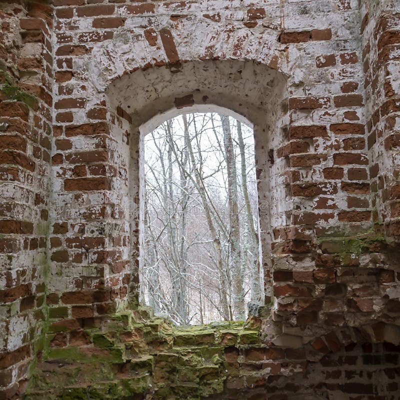 Window Inside an Abandoned Church Stock Photo - Image of background ...