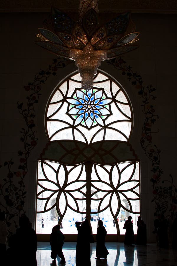 Window Inside Abu-Dhabi Grand Mosque Stock Photo - Image of dhabi ...
