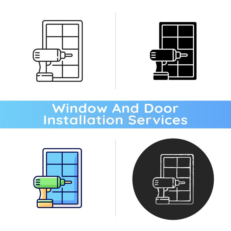Window installation icon stock vector. Illustration of equipment ...