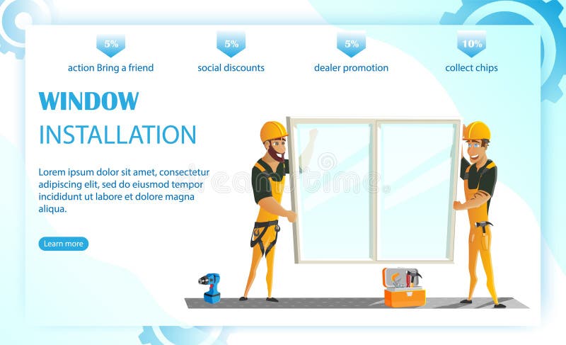 Window Installation, Replacement Plastic Windows. Stock Vector ...