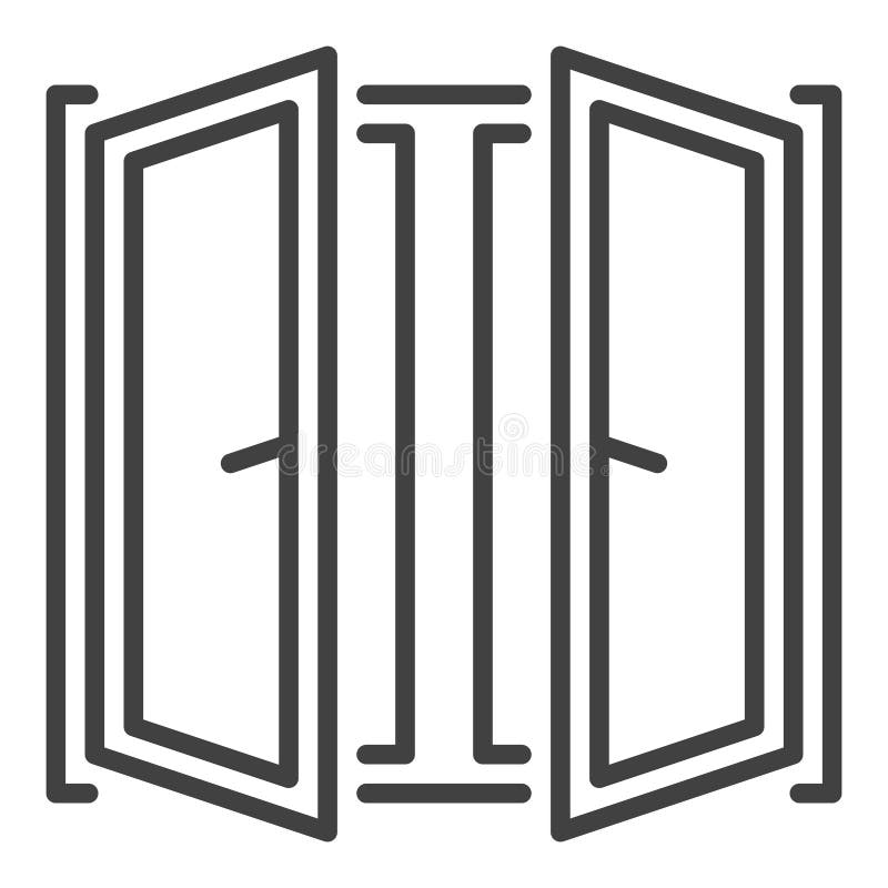 Window Installation Vector Icon or Sign in Outline Style Stock Vector ...