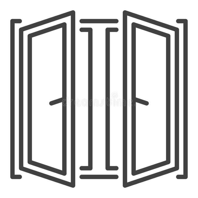 Window Installation Vector Icon or Sign in Outline Style Stock Vector ...