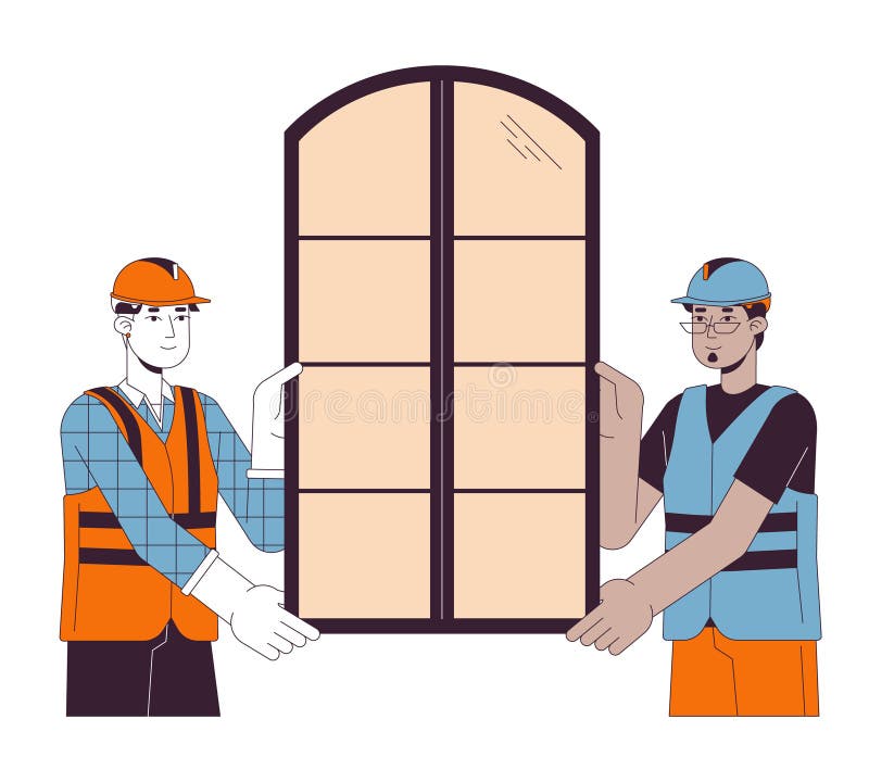 2D Graphic of Construction Workers Having a Discussion at the ...